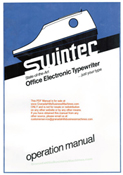 Swintec Typewriter PDF Operations Manuals, $10 emailed